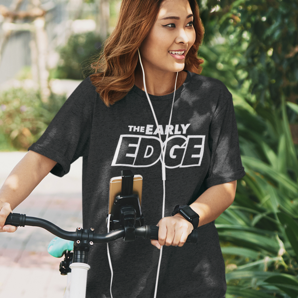 Female The Early Edge Unisex T-Shirt, White Logo | MILLIONS