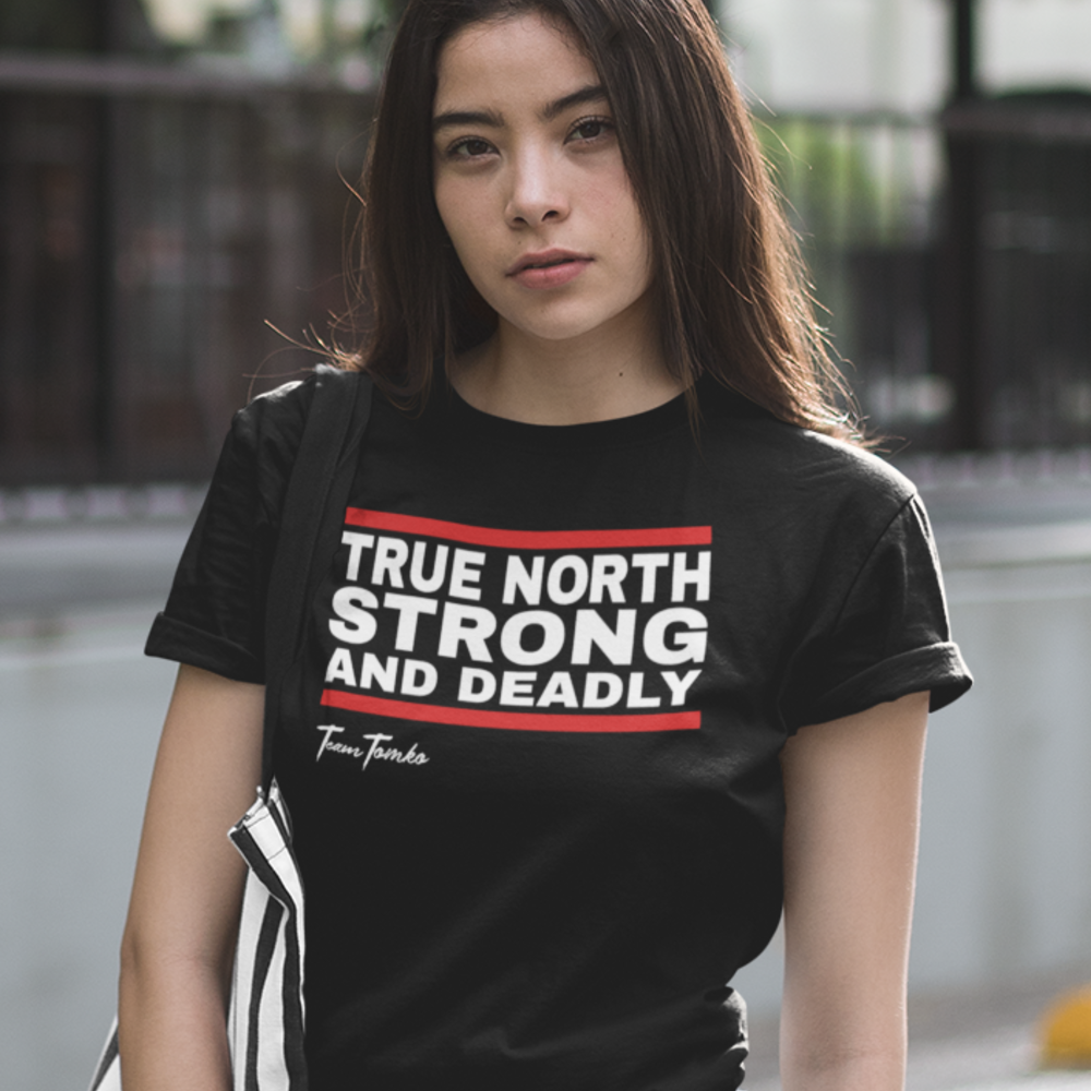 Female True North Strong by Devin Tomko, Women's T-Shirt, Light Logo ...