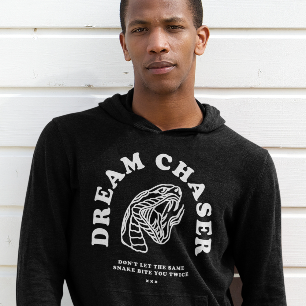 Male Dream Chaser by Jerome Black, Men's Hoodie, Light Logo | MILLIONS