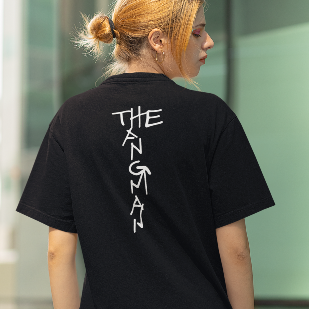 Female The Hangman by Saul Rogers Unisex T-Shirt, White Logo | MILLIONS