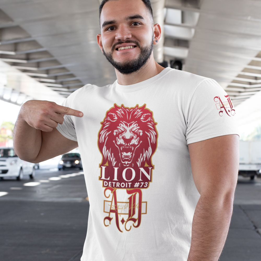 Male Lion Detroit#73 by Anthony Laster Men's T-Shirt | MILLIONS