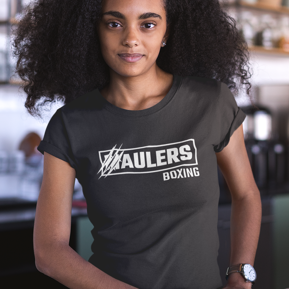 Female Maulers Boxing by Devin Tomko Unisex T-Shirt, White Logo | MILLIONS