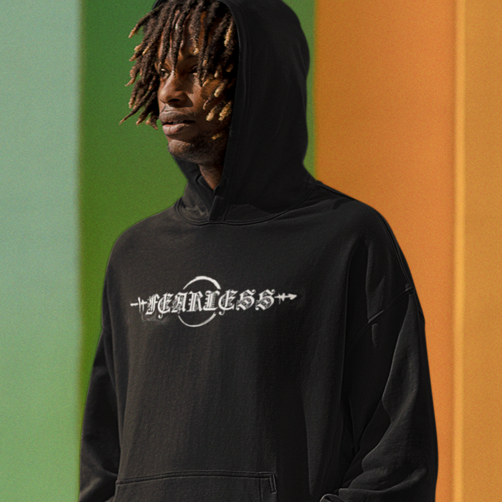 Male Fearless Fly by Anicka Newell Men's T-Shirt, Black Logo | MILLIONS