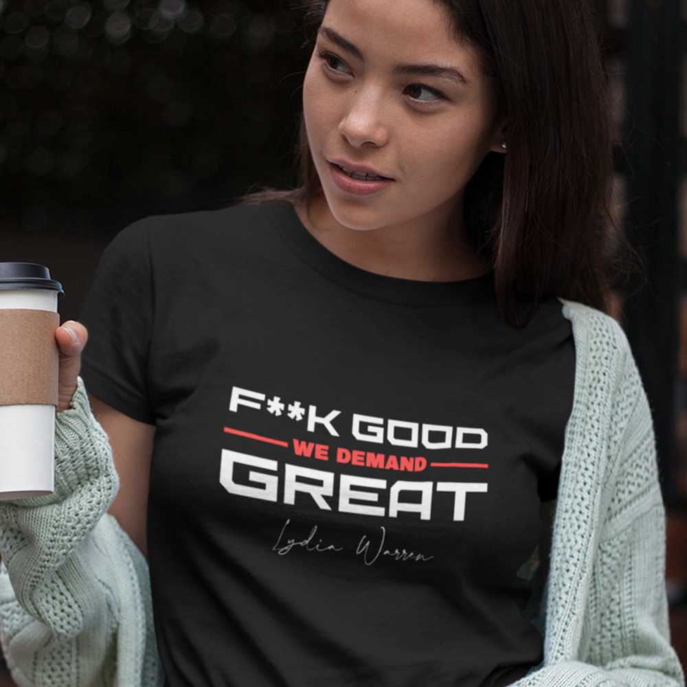 Female We Demand By Lydia Warren Women's Hoodie, Dark Logo | MILLIONS