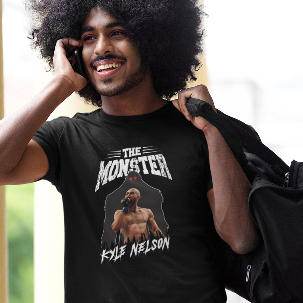 "The Monster" Kyle Nelson ’s T-Shirt, White Logo | MILLIONS