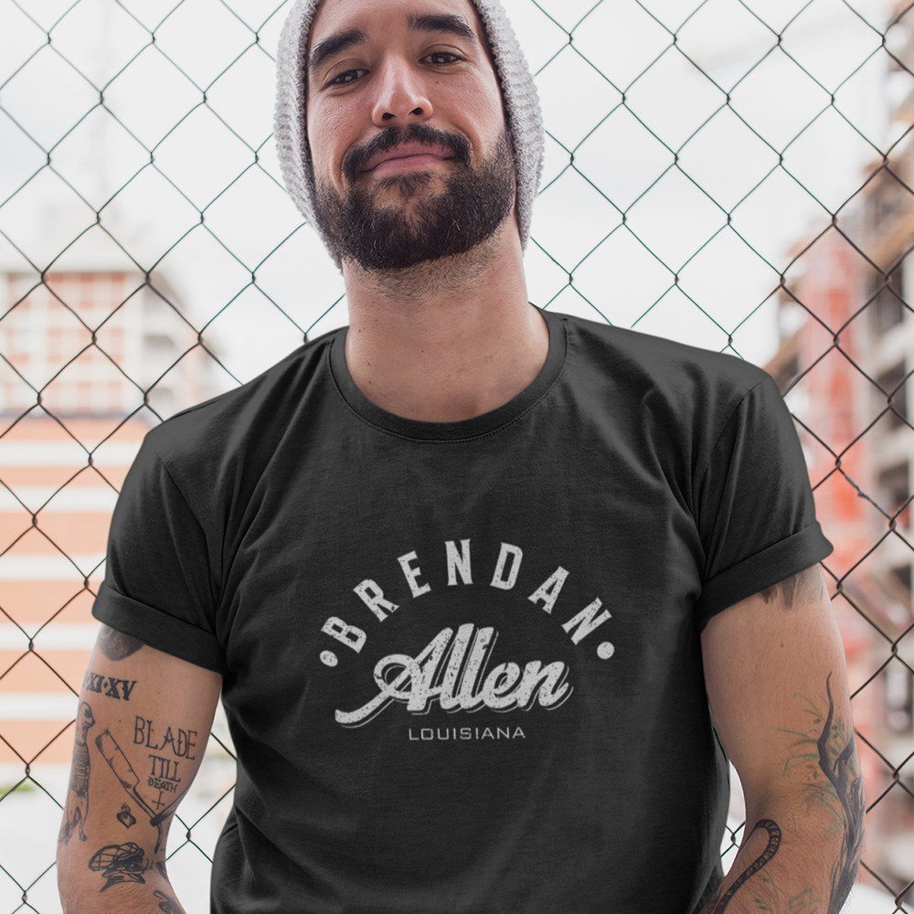 Male Brendan "All In" Allen Men's T-Shirt, Black Logo | MILLIONS