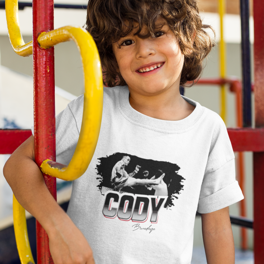 Cody Brundage "Kick" Youth Shirt, Black Logo | MILLIONS