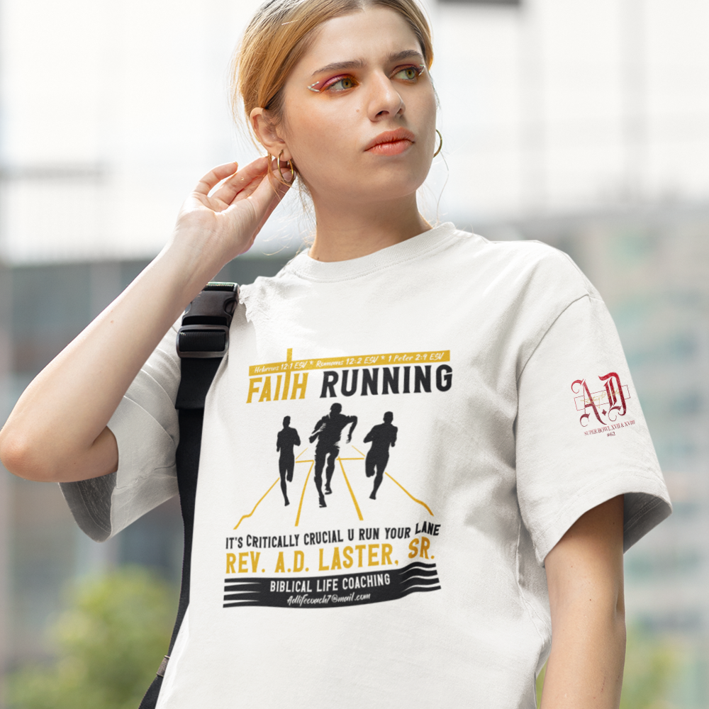 Female Faith Running by Anthony Laster Women's T-Shirt | MILLIONS