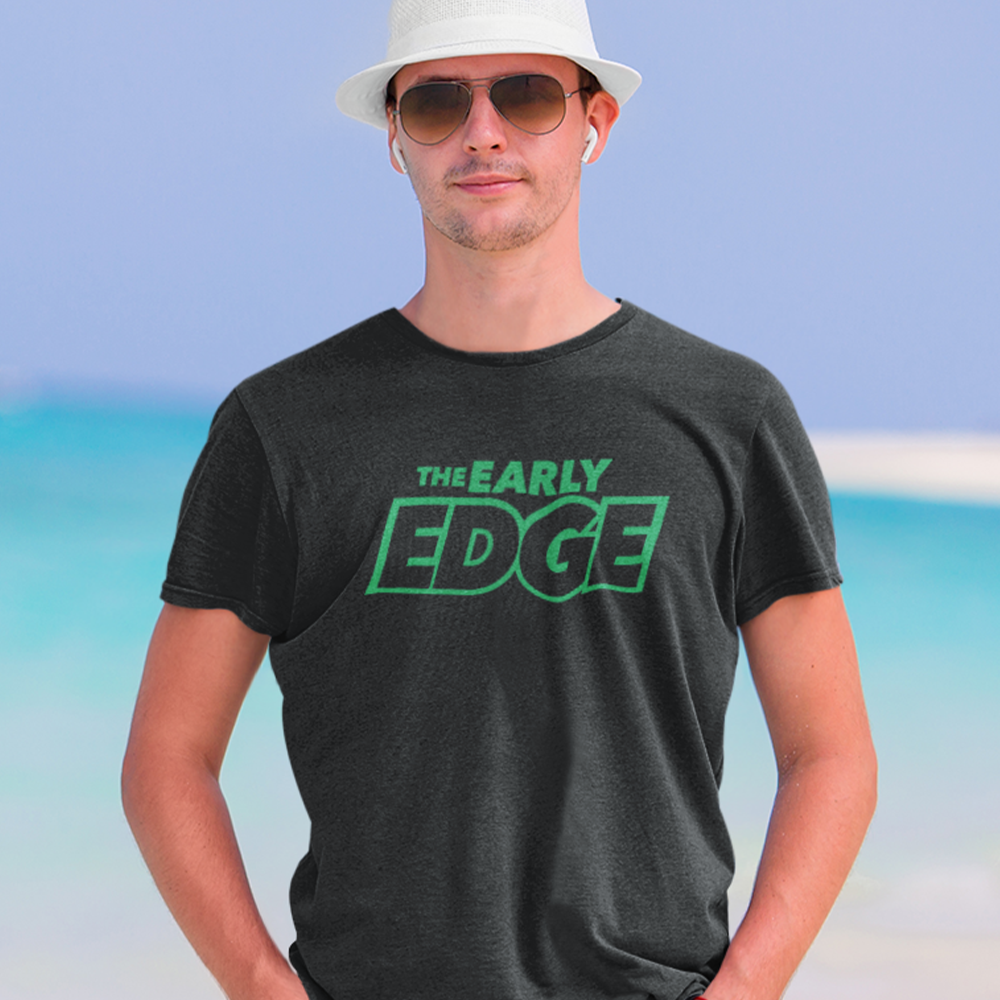 Male The Early Edge Unisex T-Shirt, Green Logo | MILLIONS
