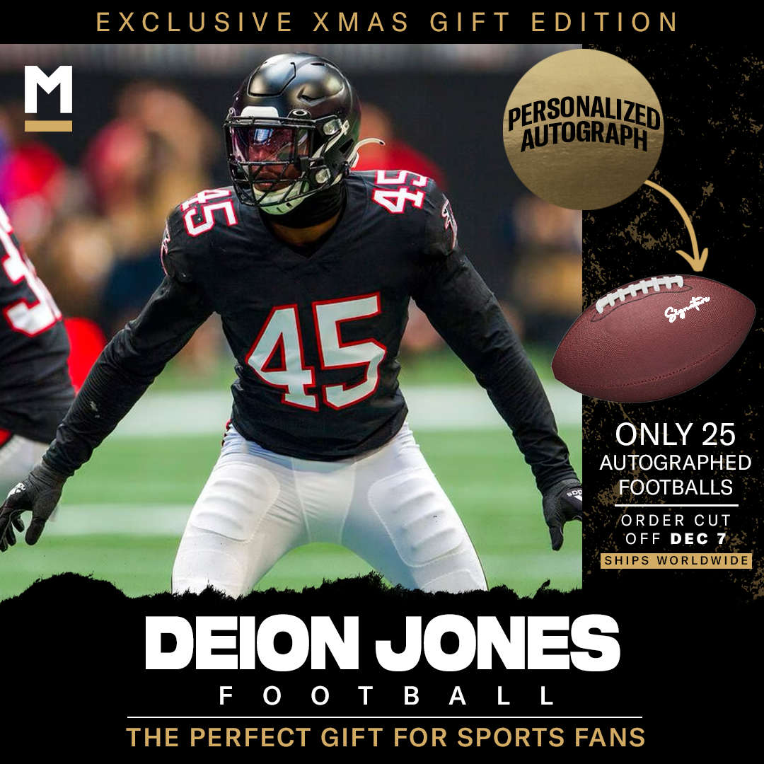 Limited Edition Deion Jones Autographed Football | MILLIONS