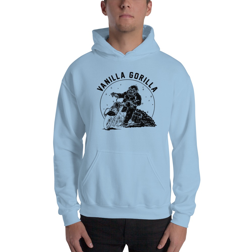 "Vanilla Gorilla" by Sam Crossed Hoodie, Black Logo | MILLIONS
