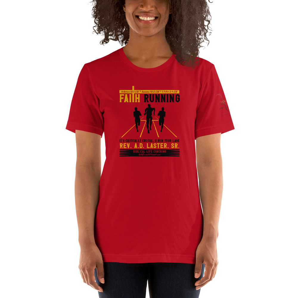 Female Faith Running by Anthony Laster Women's T-Shirt | MILLIONS