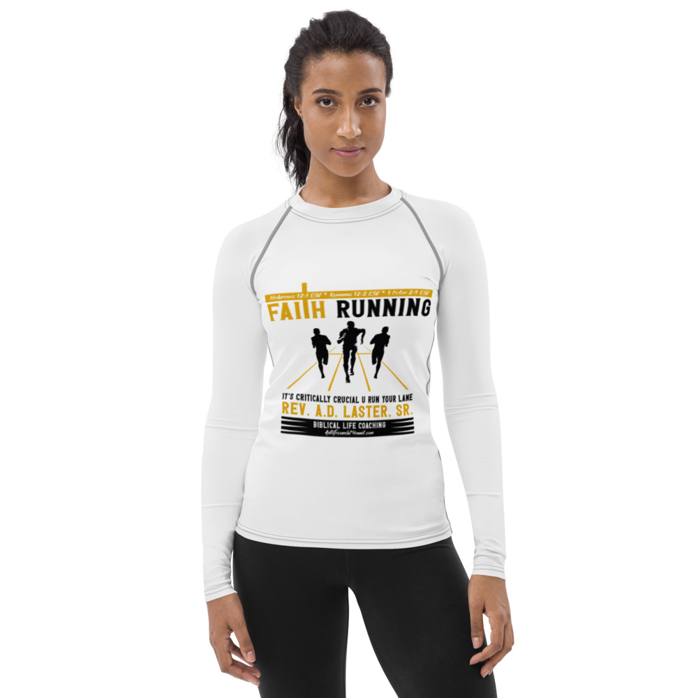 Female Faith Running by Anthony Laster Women's T-Shirt | MILLIONS
