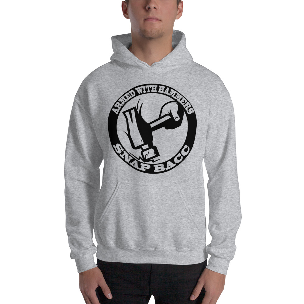 Male Armed with Hammers, Hoodie (White) | MILLIONS