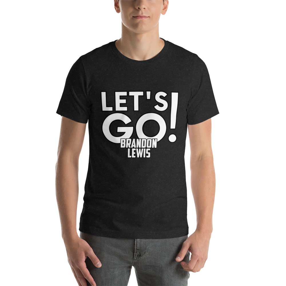 Male Let's Go Brandon Lewis Men's T-Shirt (White Lettering) | MILLIONS