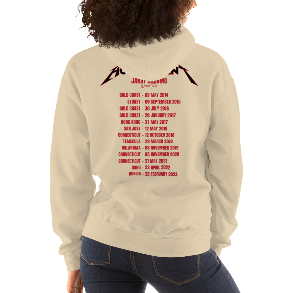 Female "World Tour" Janay Harding Women's Hoodie Creme | MILLIONS